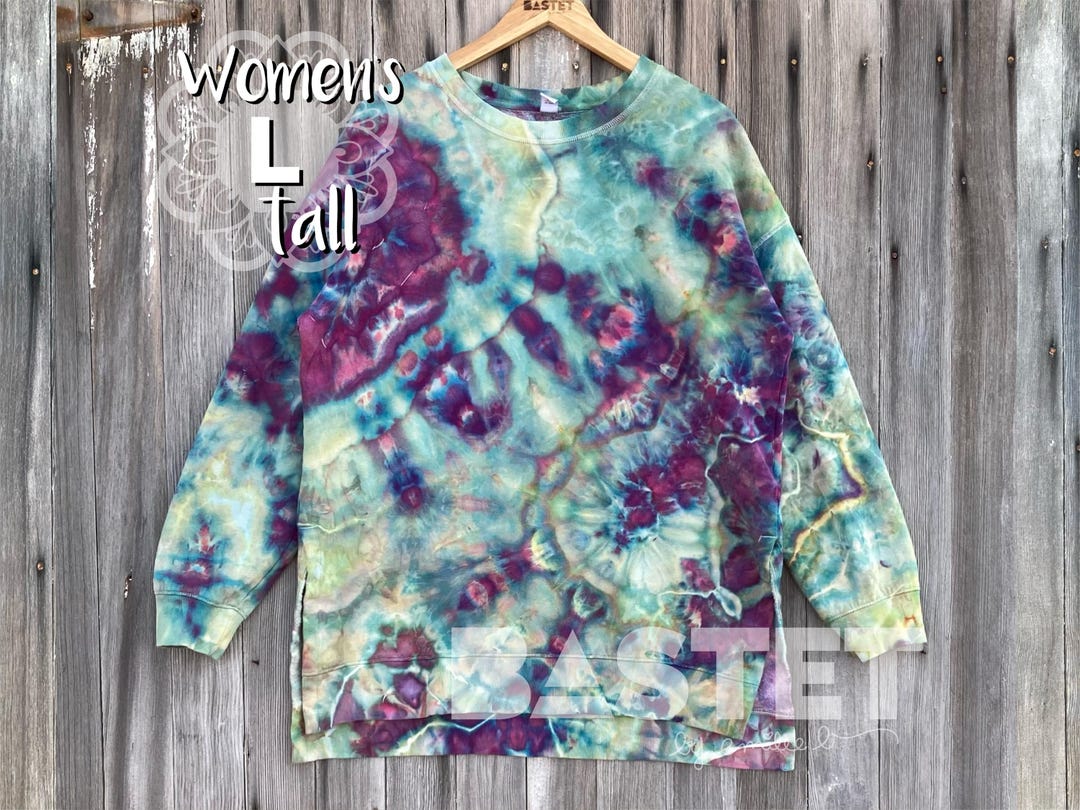 Large Tall Ready to Ship, Watercolor Style Geode Tie Dye Tunic Length ...