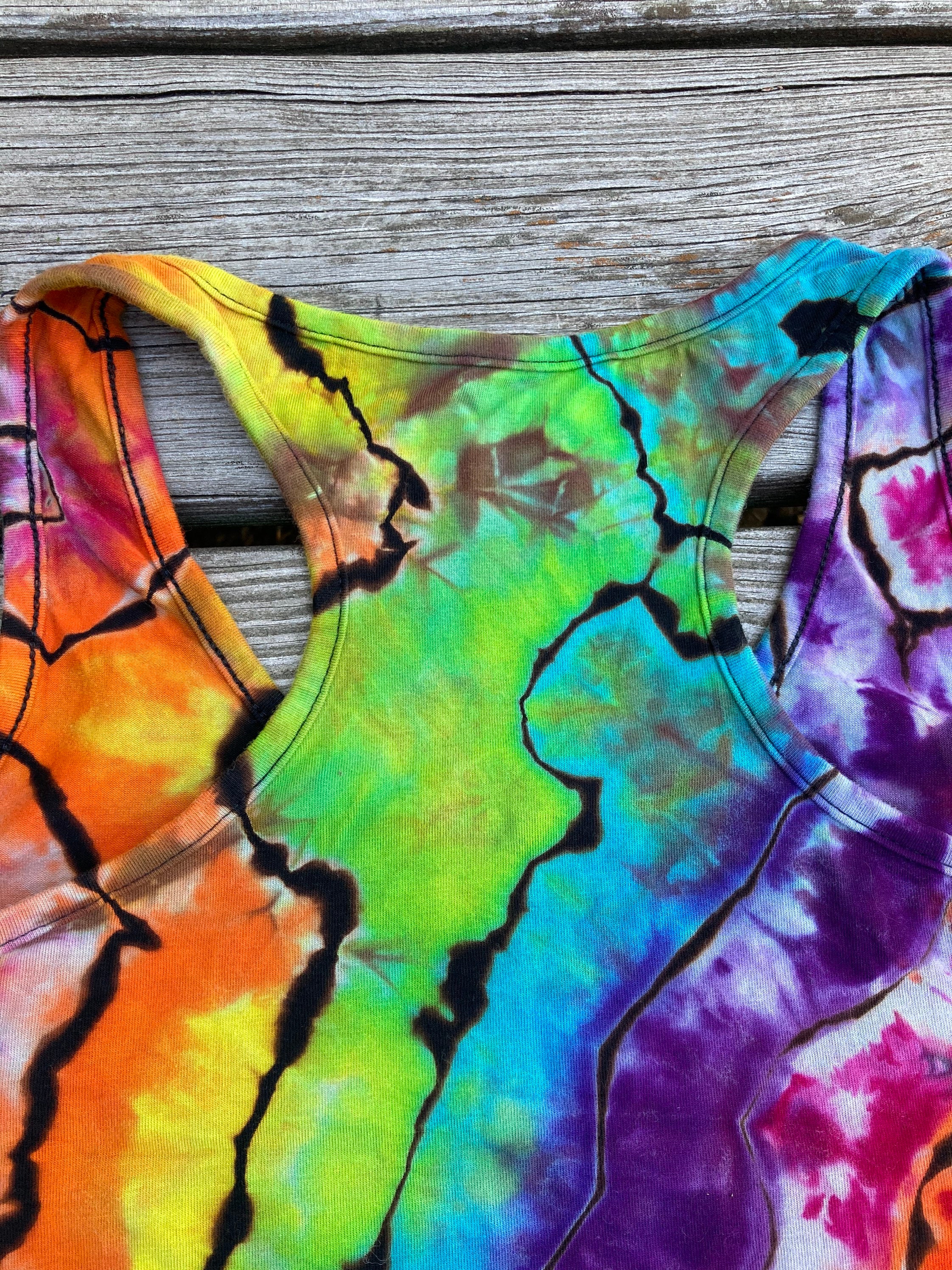 Large READY TO SHIP Reverse Rainbow Geode Ice Dye Crop Top - Etsy