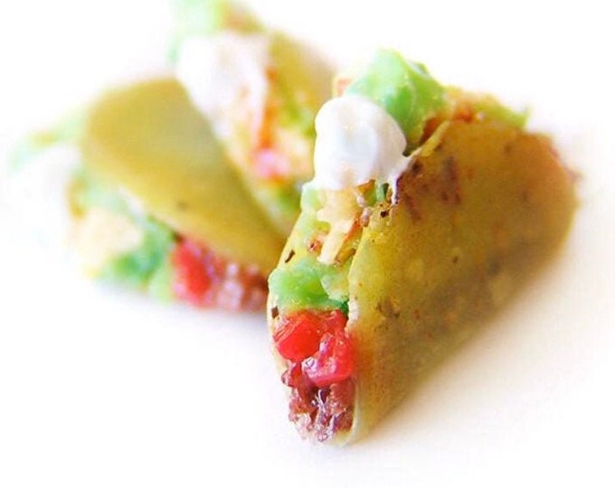 Supreme Taco Charm Miniature Food Jewelry Polymer Clay Taco | Etsy