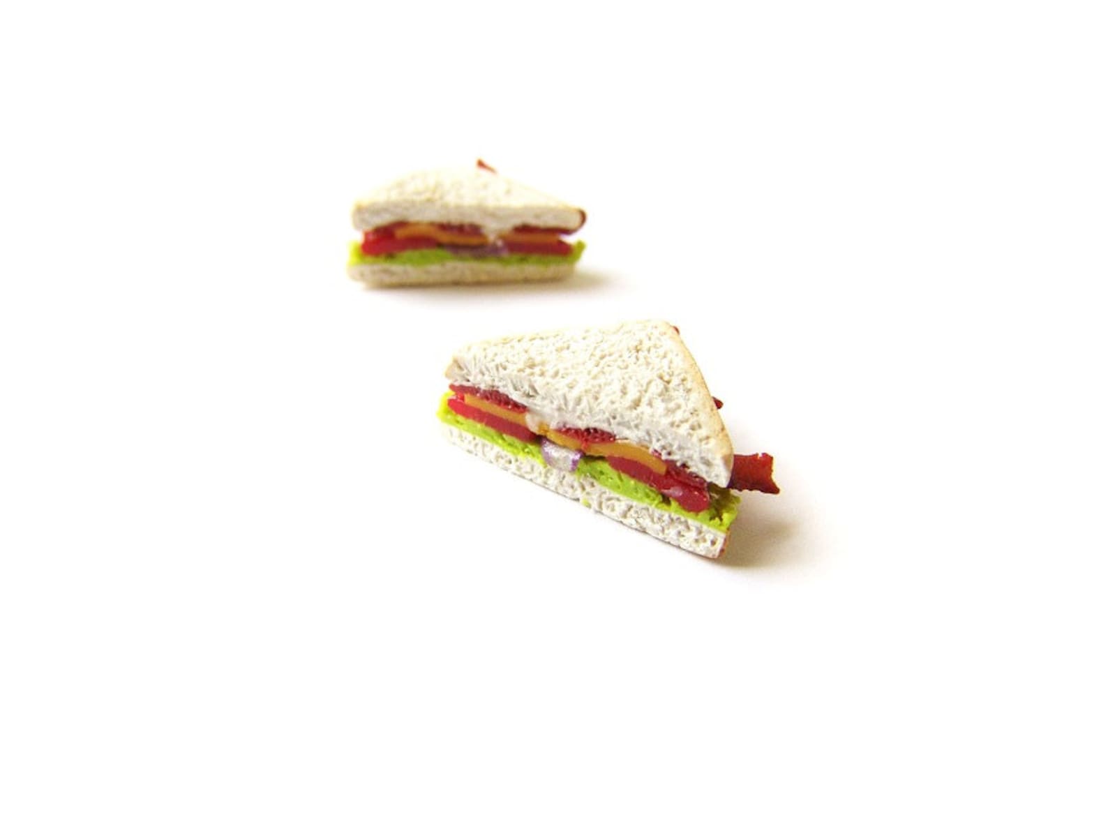 BLT Sandwich Charm, Polymer Clay Lunch Food Charm, Polymer Clay ...
