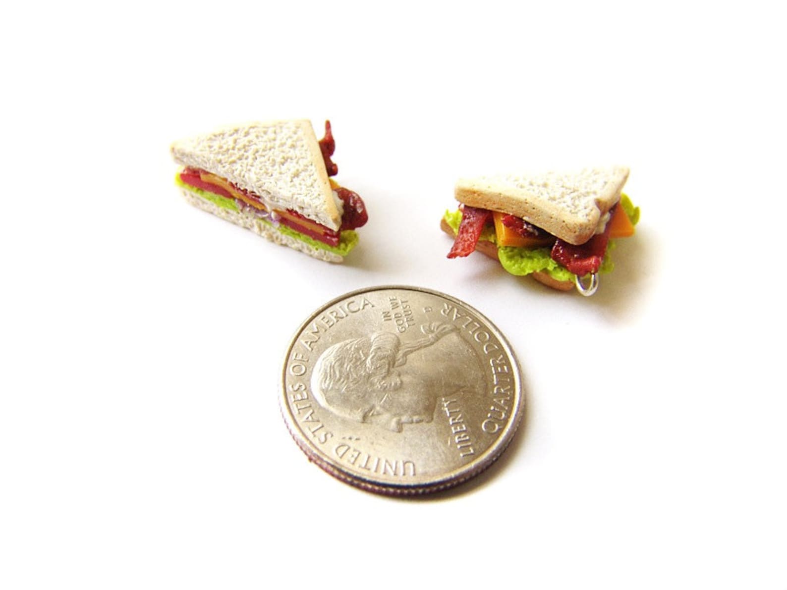 BLT Sandwich Charm, Polymer Clay Lunch Food Charm, Polymer Clay ...
