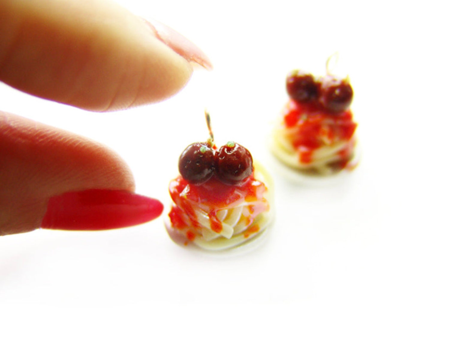 Spaghetti and Meatballs Necklace, Polymer Clay Spaghetti, Miniature ...