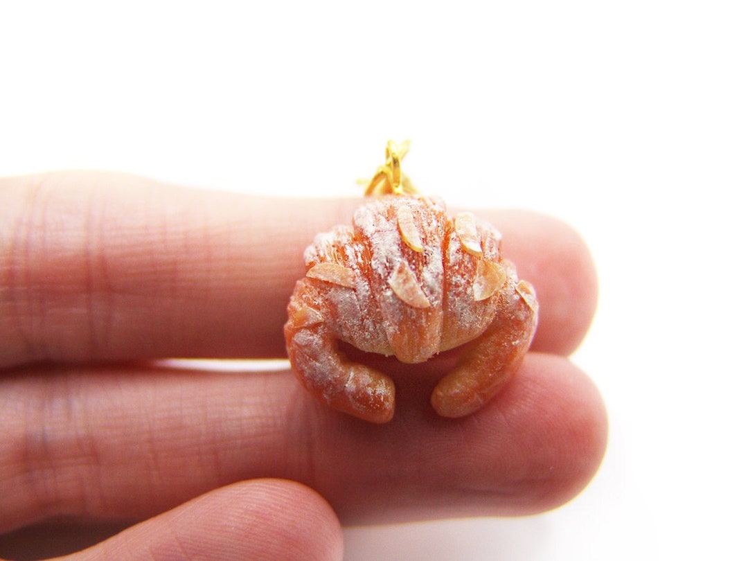 Paris Breakfast Almond Croissant Charm, Polymer Clay Food Charm ...