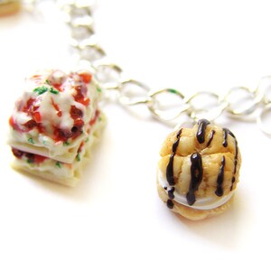 Cream Puff Charm, Miniature Food Jewelry, Polymer Clay Cream Puff ...