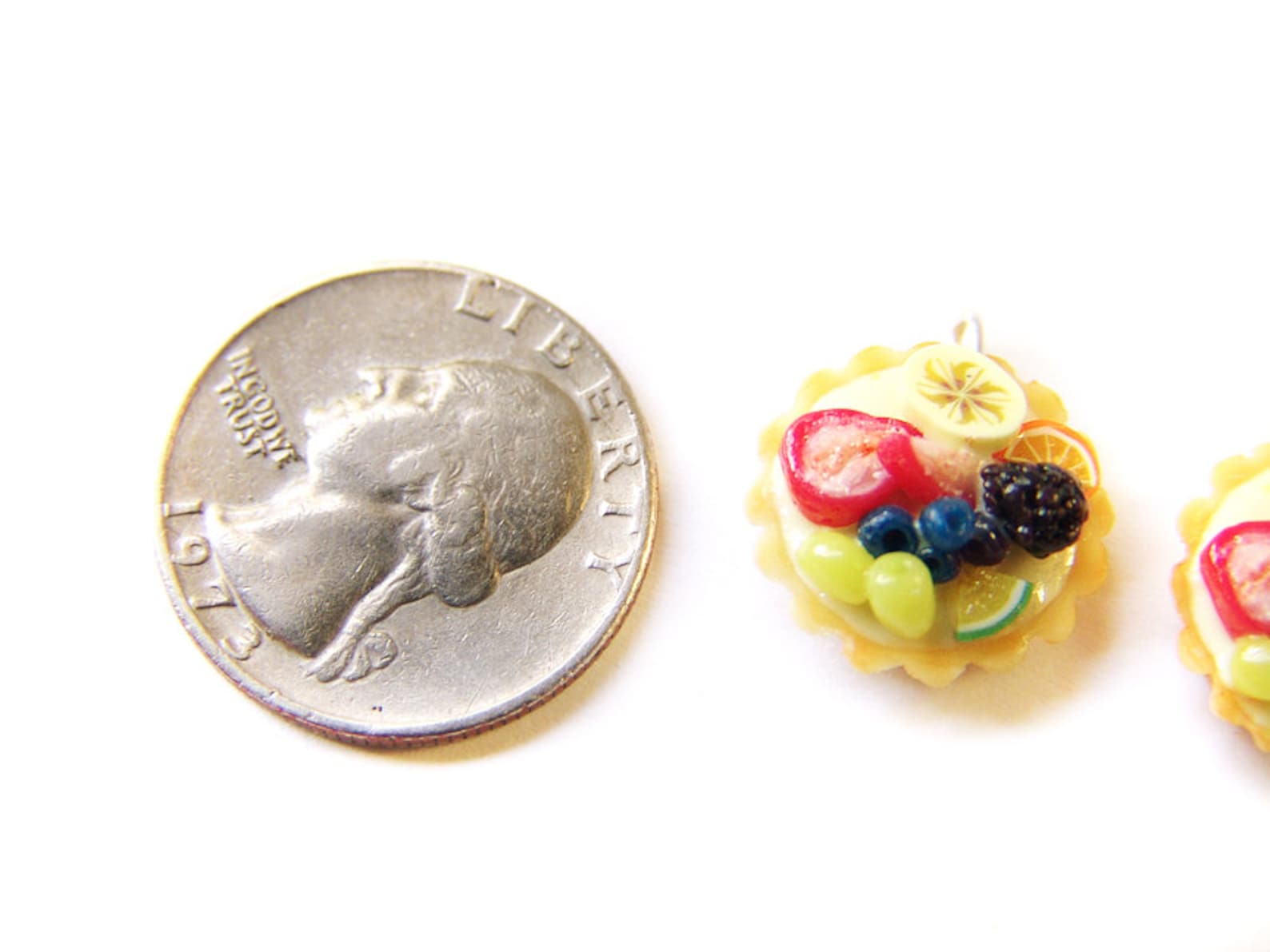 Fruit Tart Charm Miniature Food Jewelry Polymer Clay Fruit | Etsy