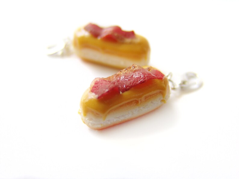 Bacon Maple Bar Donut Charm Miniature Food Jewelry Polymer - Etsy