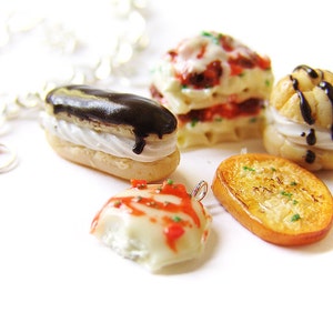 Eclair Charm - Miniature Food Jewelry - Italien Food Dessert Charm ...