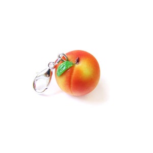 Peach Charm, Miniature Food Jewelry, Polymer Clay Fruit, Georgia Peach ...