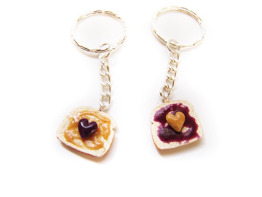 Peanut Butter and Grape Jelly Key Chains Polymer Clay Peanut - Etsy