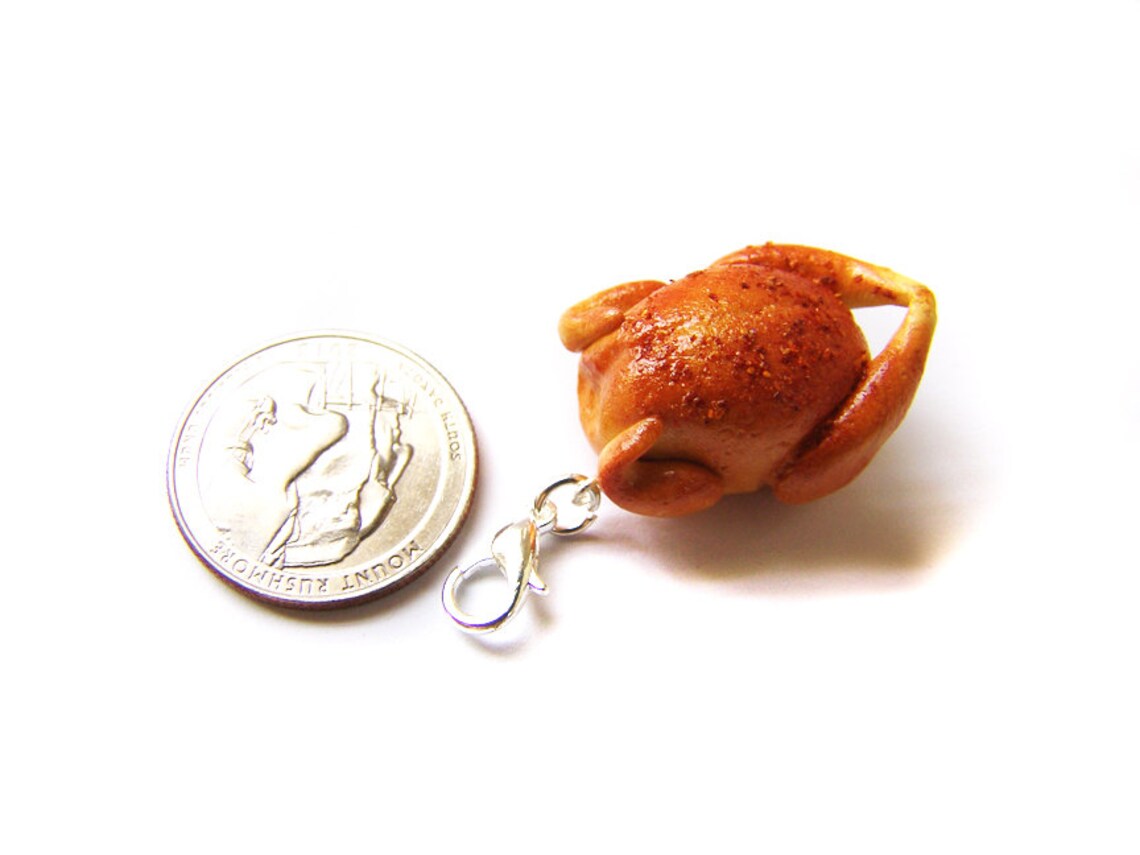 Thanksgiving Turkey Charm Roast Turkey Pendant Miniature - Etsy