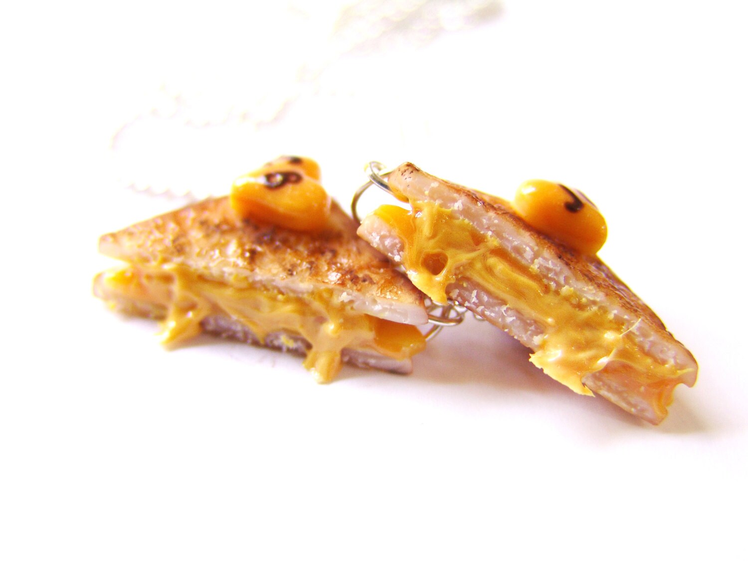 Heart Grilled Cheese Best Friend Necklaces Miniature Food - Etsy