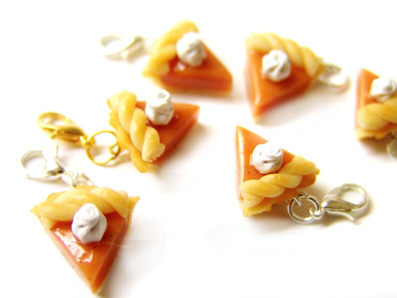 Pumpkin Pie Charm Polymer Clay Food Jewelry Miniature Food | Etsy