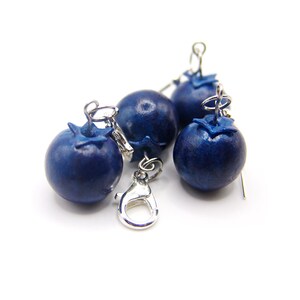 Juicy Blueberry Charm, Miniature Food Jewelry, Handmade Polymer Clay ...