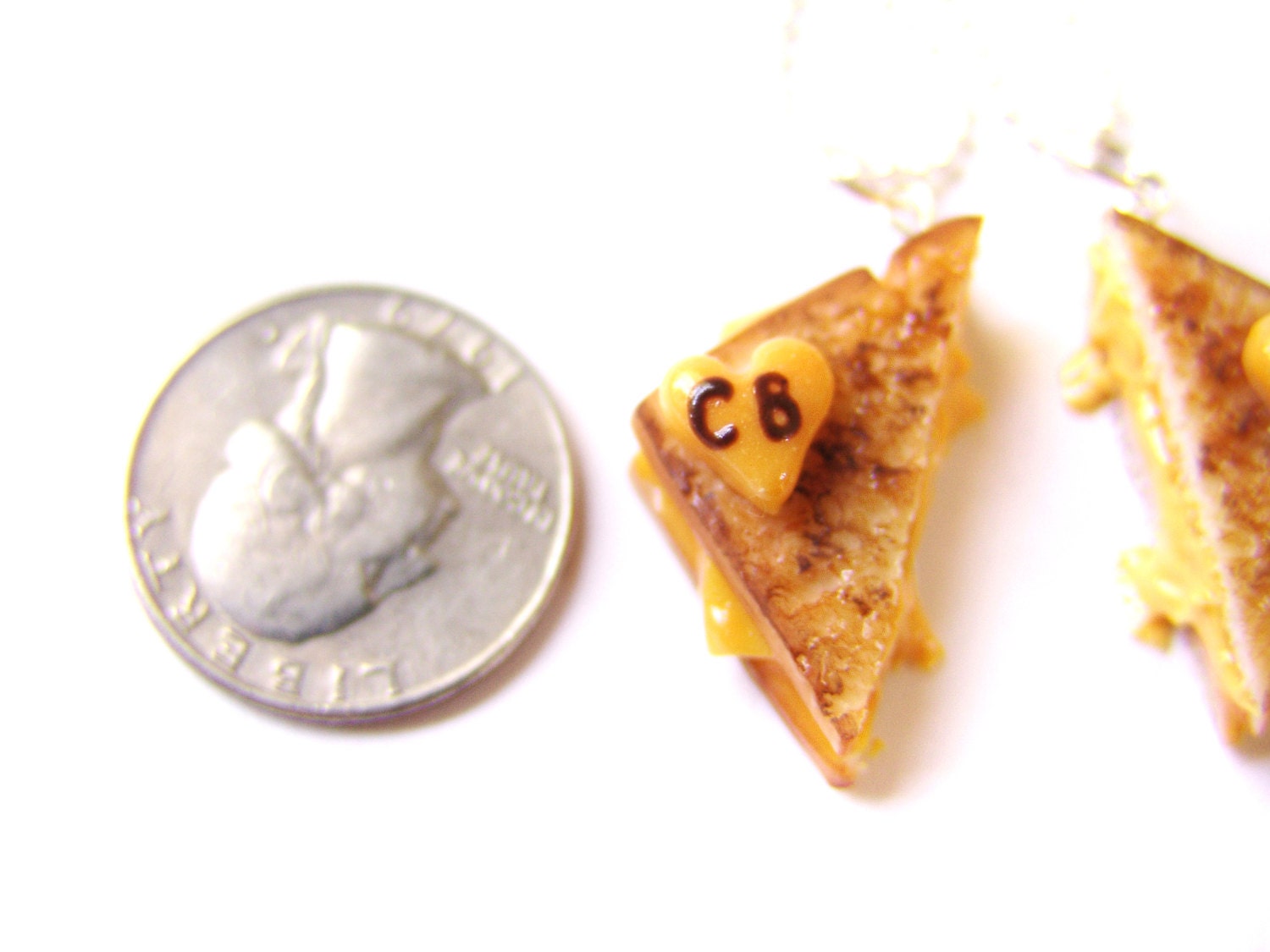 Heart Grilled Cheese Best Friend Necklaces Miniature Food - Etsy