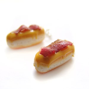 Bacon Maple Bar Donut Charm, Miniature Food Jewelry, Polymer Clay Maple ...