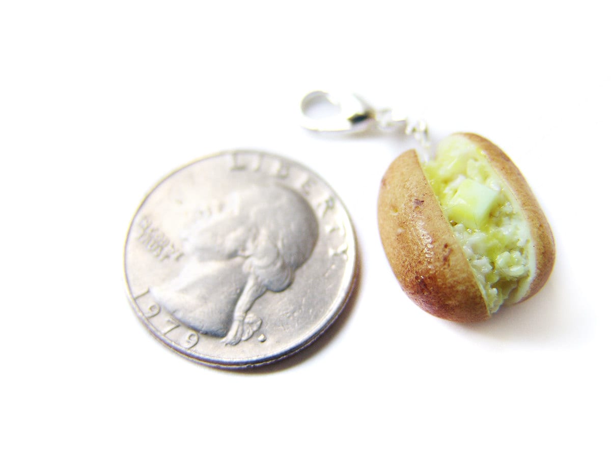 Baked Potato Charm, Polymer Clay Potato, Miniature Food Jewelry ...