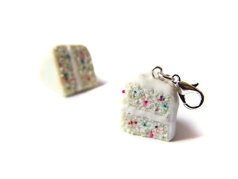 Confetti Cake Charm Miniature Food Jewelry Polymer Clay - Etsy