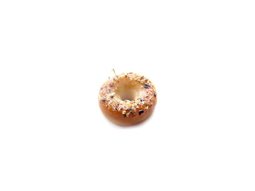 Everything Bagel Charm, Miniature Food Jewelry, Handmade Polymer Clay ...