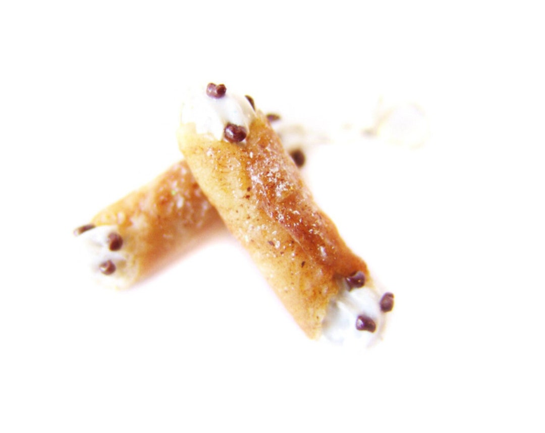 Cream Cannoli Charm, Miniature Food Jewelry, Polymer Clay Italian Food ...