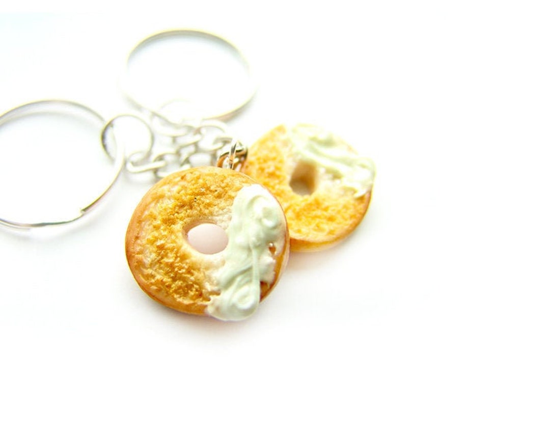 BFF Bagel Keychains, Best Friend Keychains, Miniature Food Jewelry ...
