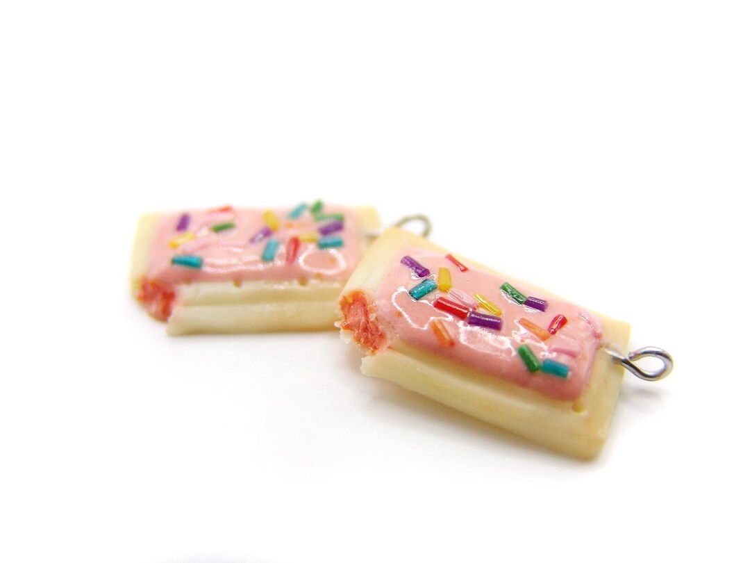 Strawberry Milkshake Poptart Charm - Miniature Food Jewelry - Toaster ...