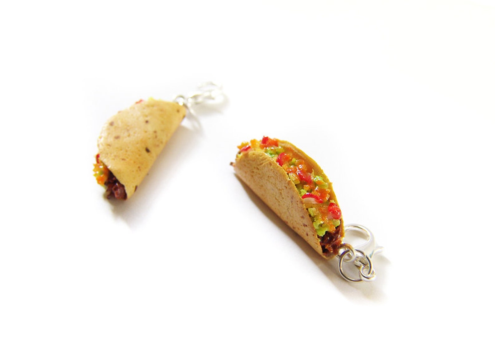 Beef Taco Charm Miniature Food Jewelry Polymer Clay Taco - Etsy