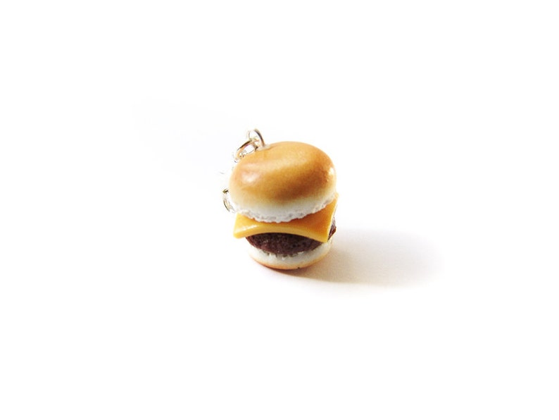 Cheeseburger Charm Miniature Food Jewelry Polymer Clay | Etsy