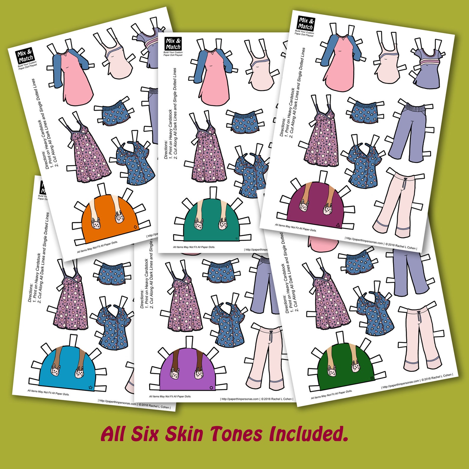 Slumber Party Paper Doll Printable, Printable Sleepover Paper Doll ...