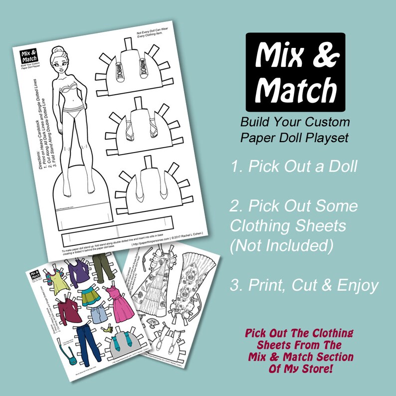 Black Paper Doll, Multicultural, Digital Paper Doll, Cut Out Doll ...