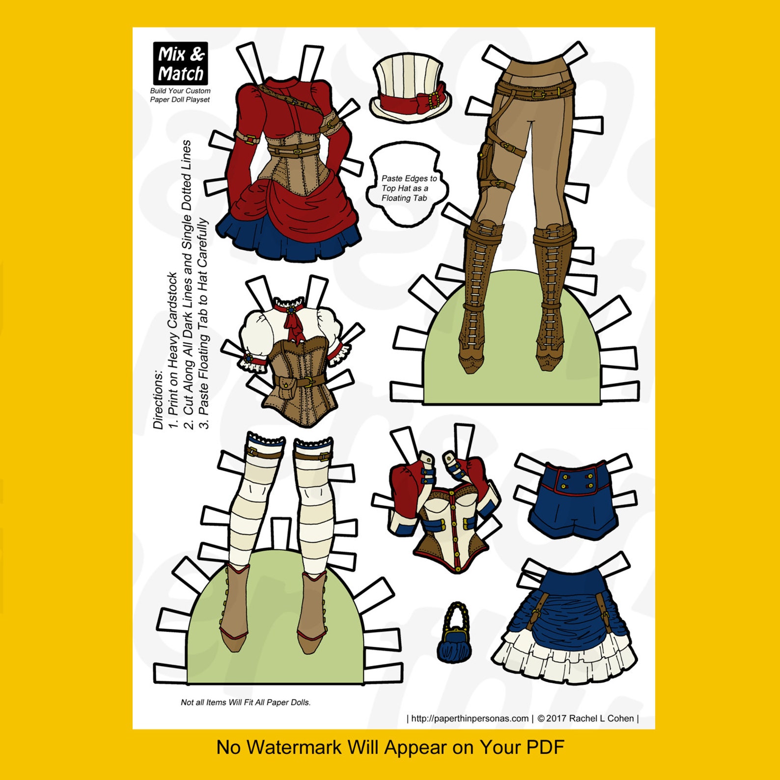 Steampunk Paper Doll Handmade Steampunk Gift for Kids - Etsy