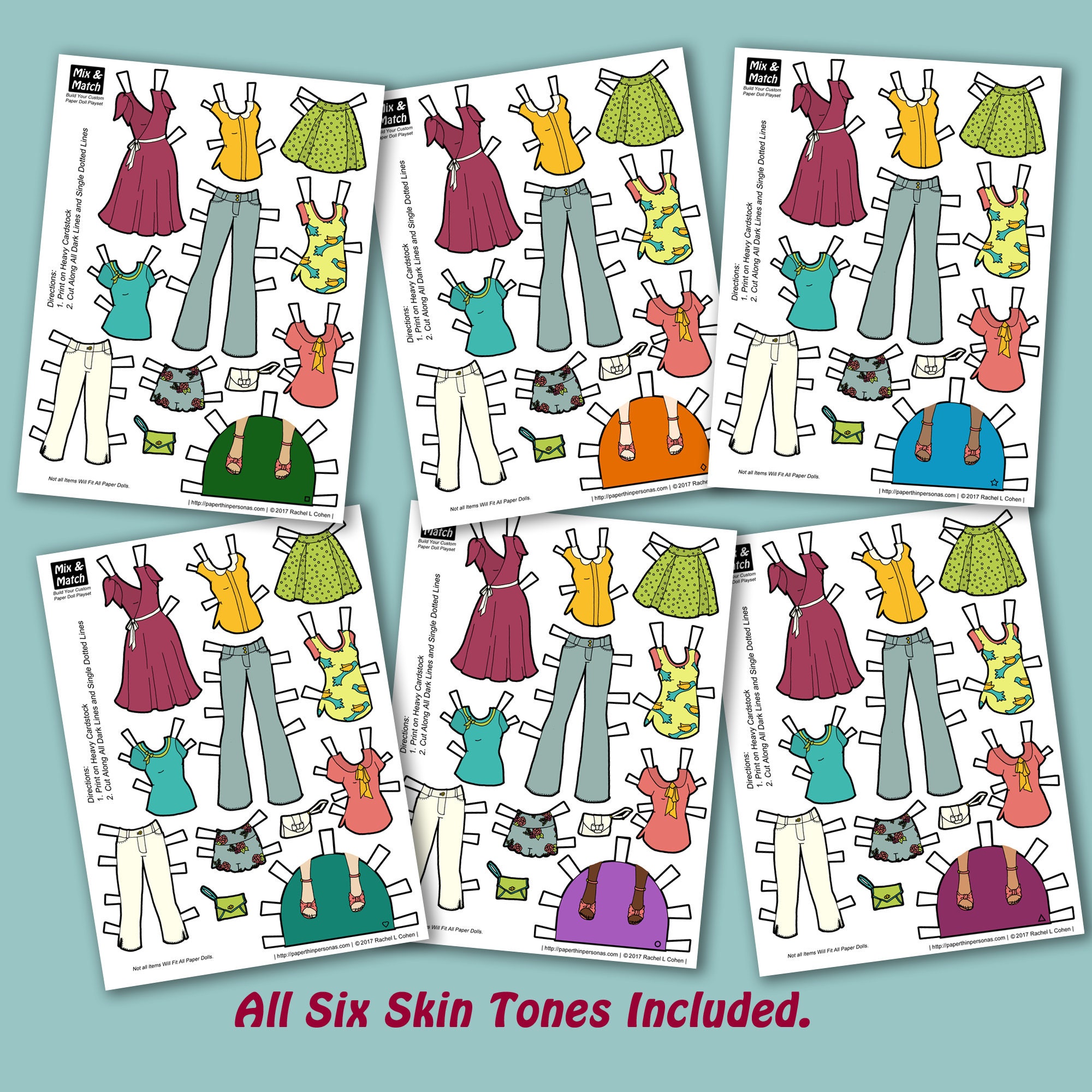 Downloadable Paper Doll Clothing Printable Kids Craft Scrapbooking ...