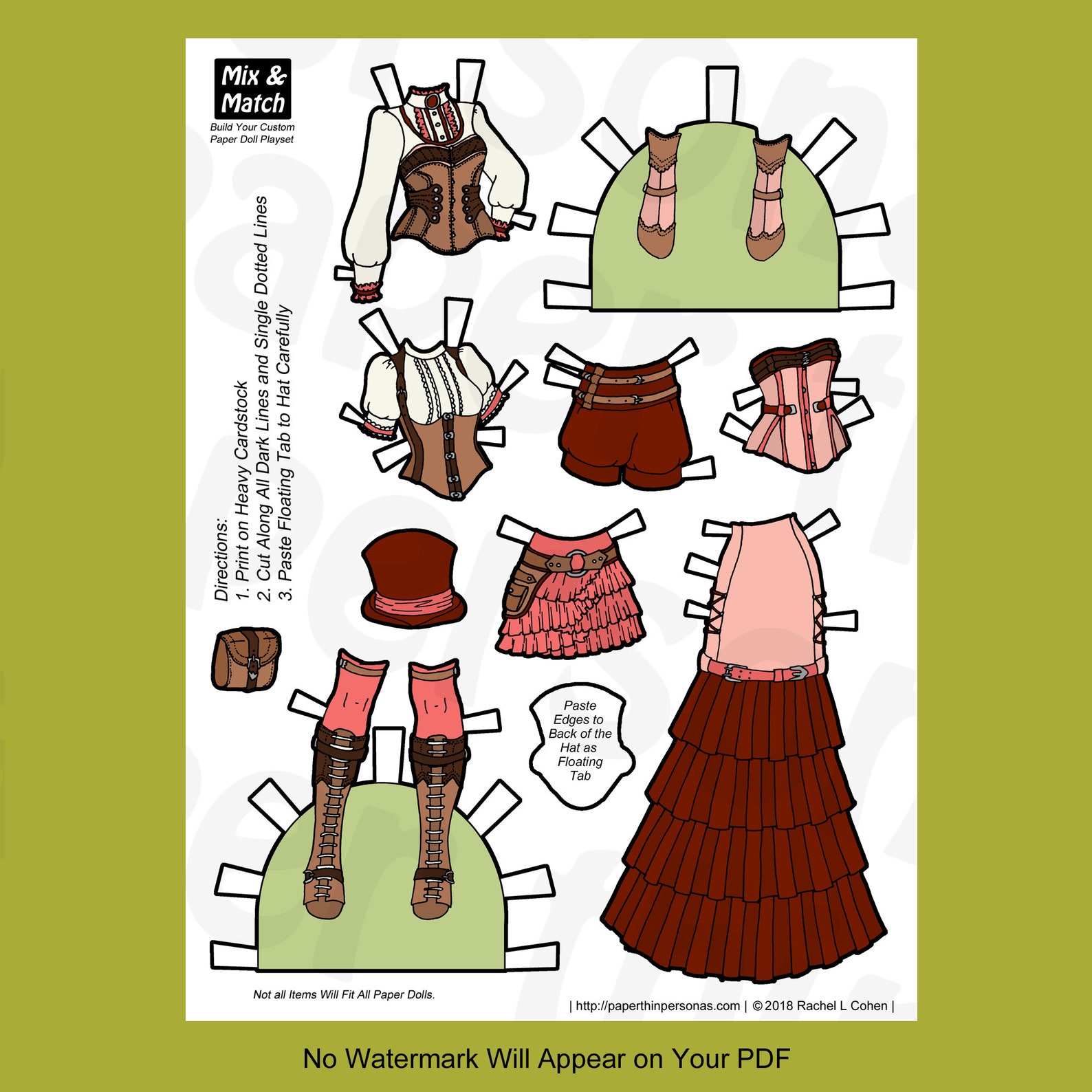 Steampunk Paper Doll Digital Paper Doll Download Steampunk - Etsy Canada