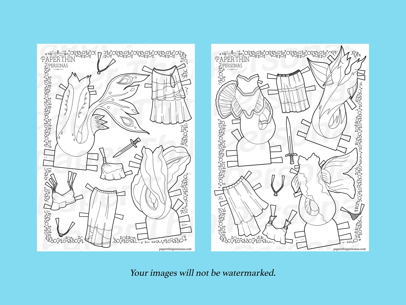 Printable Mermaid Coloring Book PDF Mermaid Printable Paper - Etsy