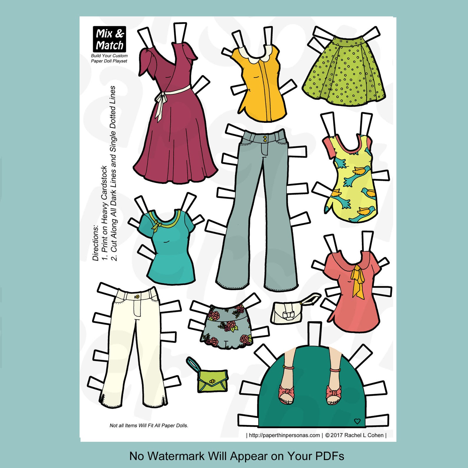Downloadable Paper Doll Clothing Printable Kids Craft Scrapbooking ...