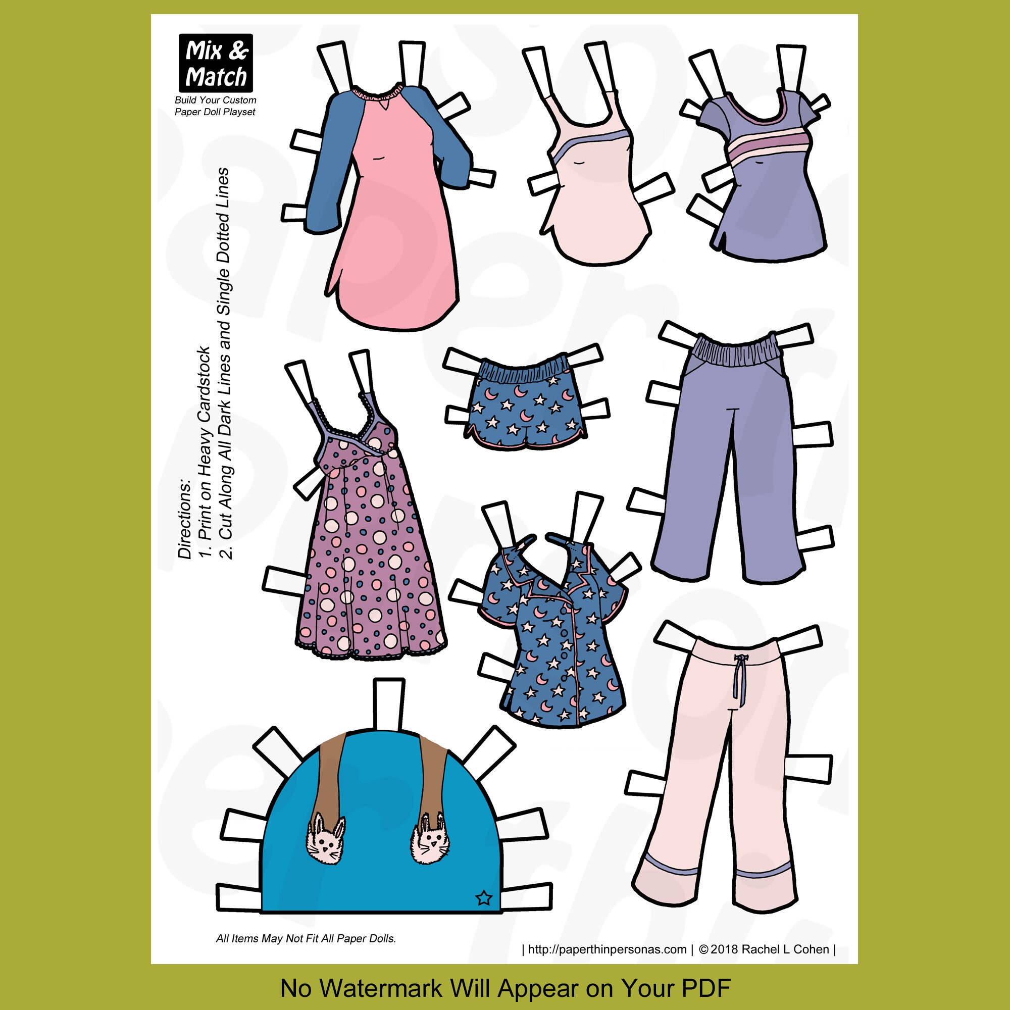 Slumber Party Paper Doll Printable: Sleepover Pajama Party (PDF) - Etsy