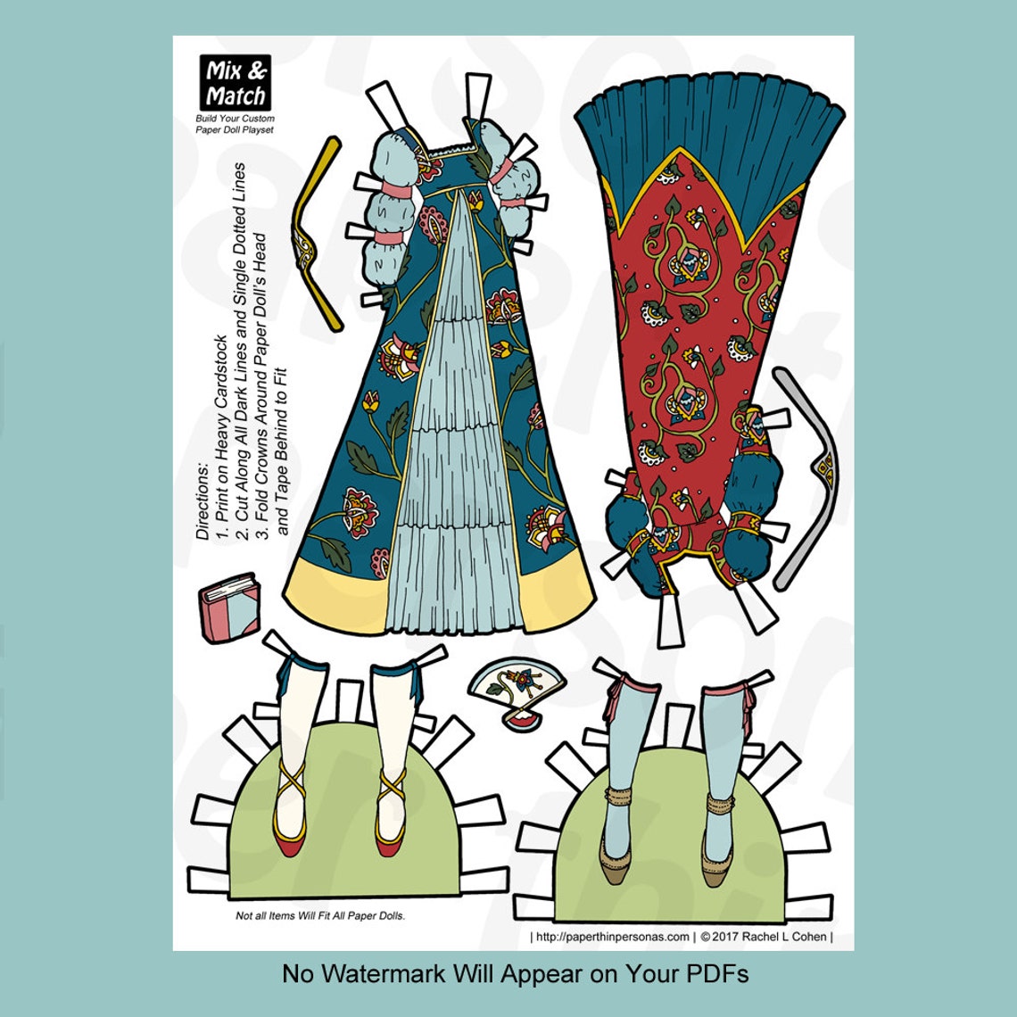 Fairy Tale Printable Paper Doll, Kids Printable Craft, Princess Paper ...