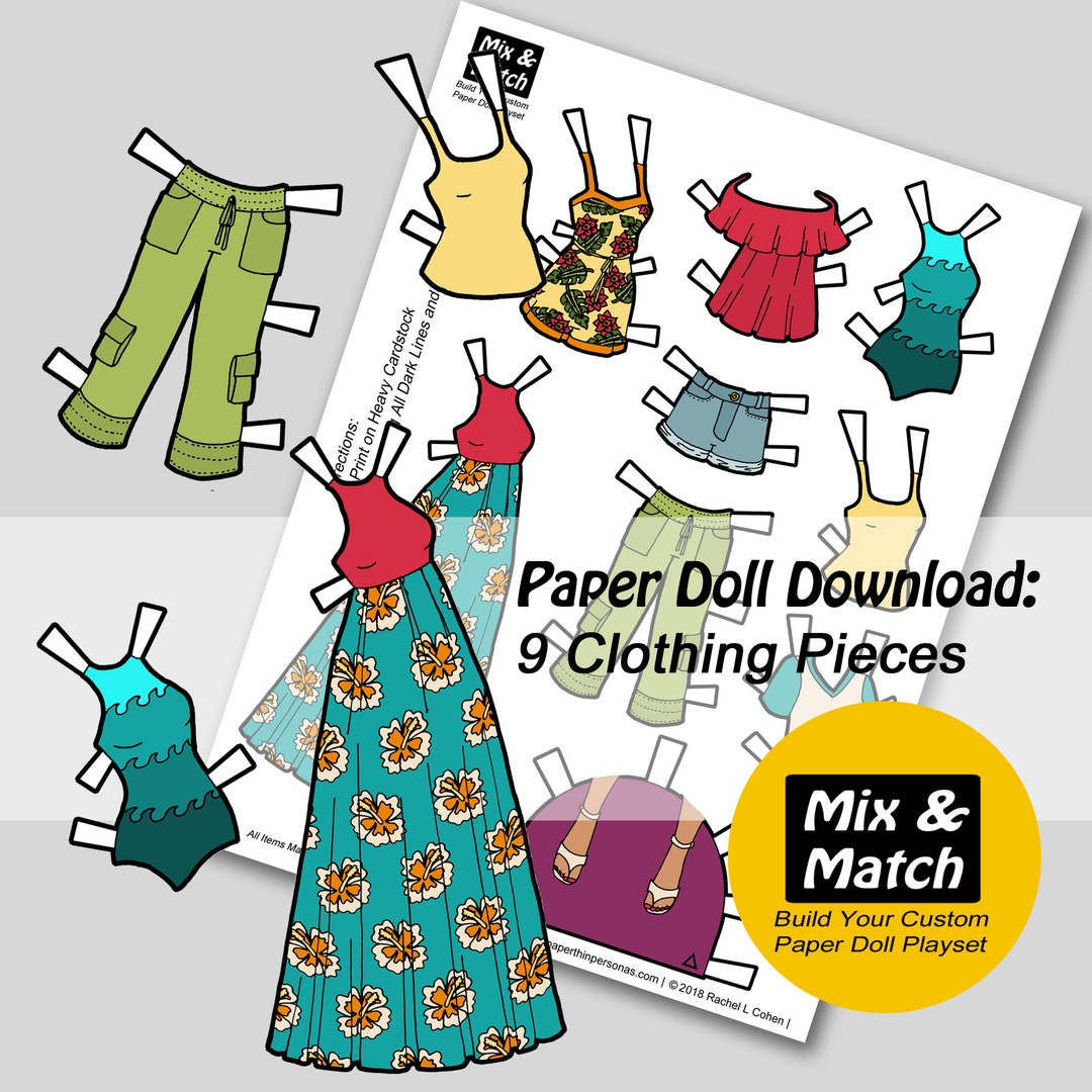 Vacation Printable Paper Doll - Digital Download- Kids Paper Doll Craft ...