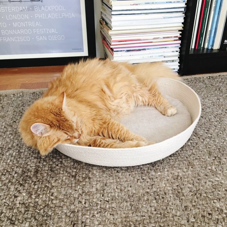 Rope Pet Bed in Beige Minimal Modern Cat Bed - Etsy