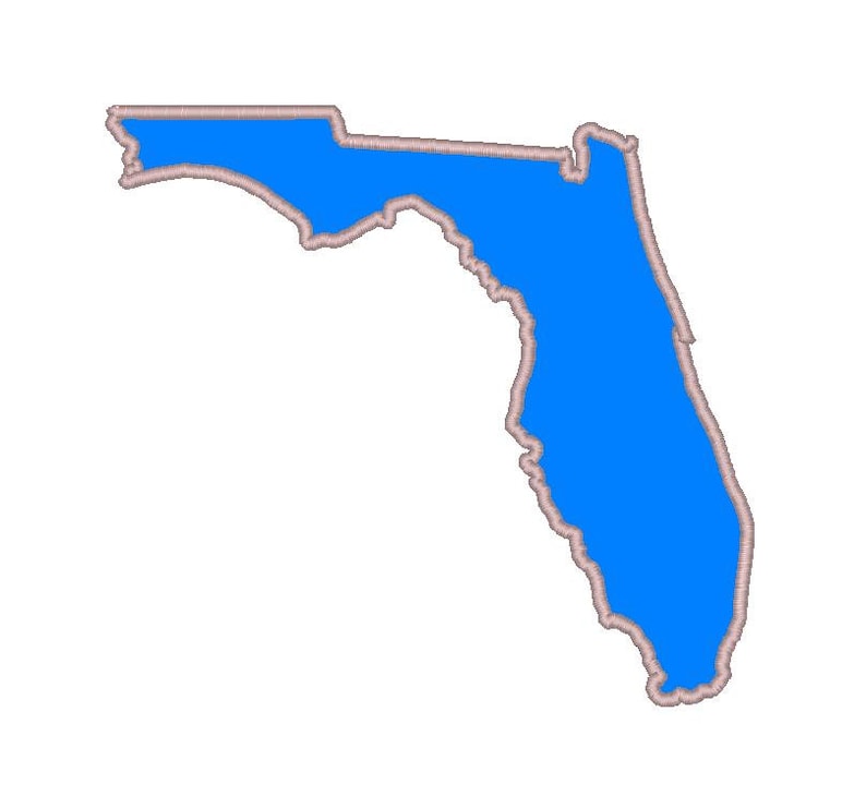 Applique State of Florida Embroidery File, Many Sizes and File Types - Etsy