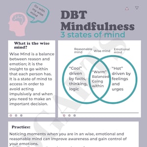 DBT 3 States of Mind Worksheet, Dialectical Behavior Therapy Coping ...