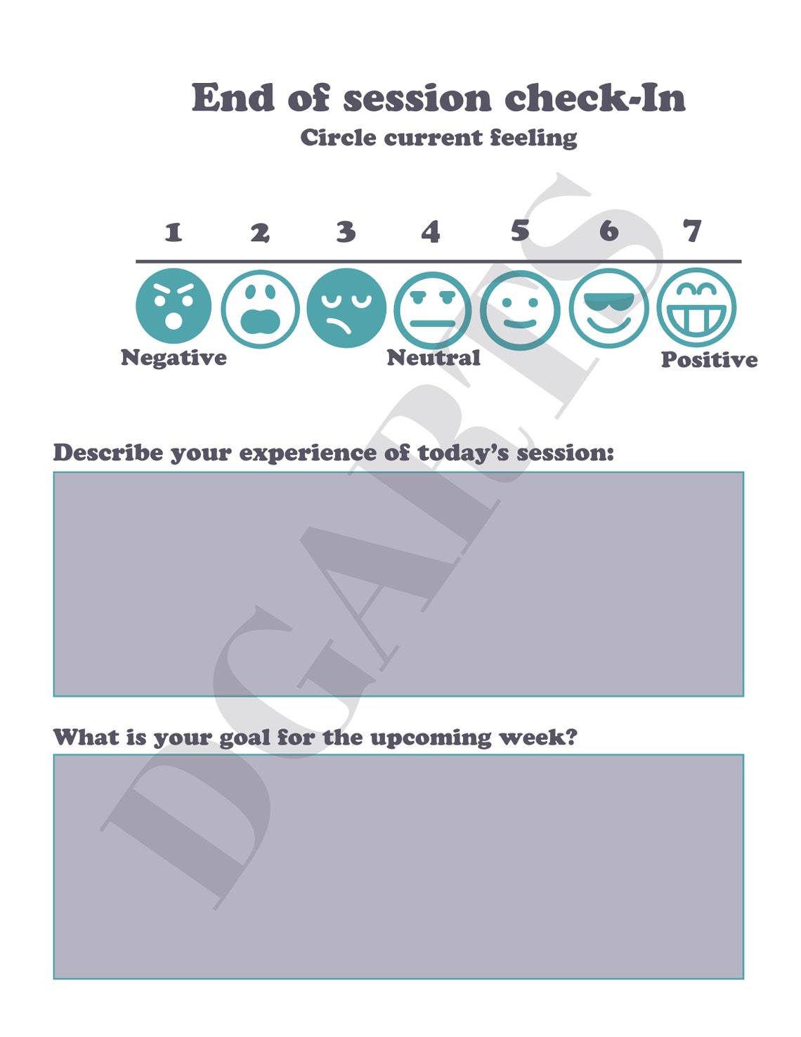 Therapy Session Check-in Sheet, Mental Health Worksheet, Counseling ...