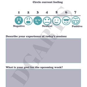 Therapy Session Check-in Sheet, Mental Health Worksheet, Counseling ...