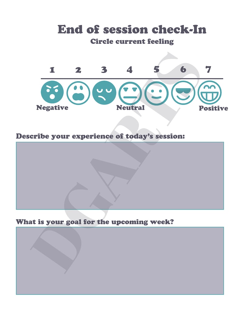 Therapy Session Check-in Sheet, Mental Health Worksheet, Counseling ...