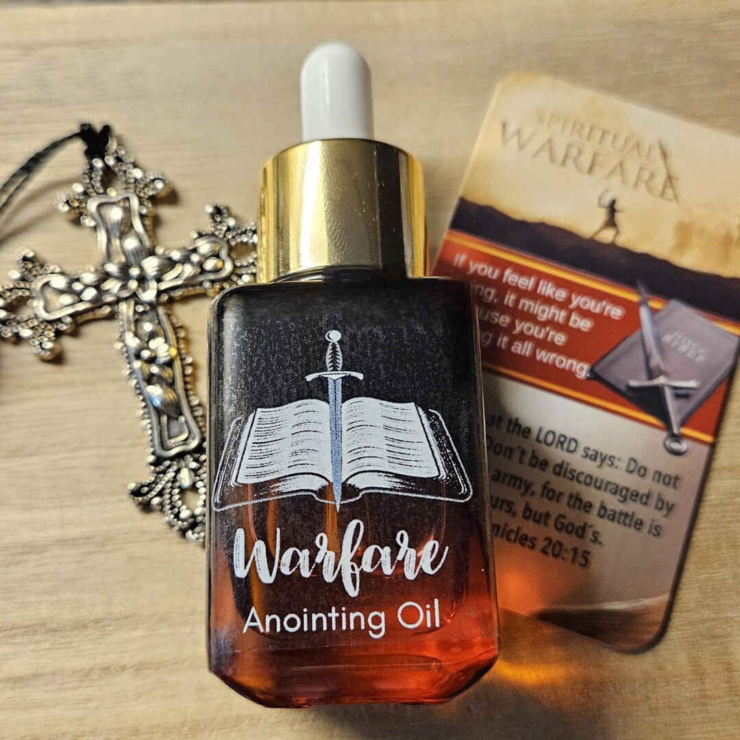 Spiritual Warfare Christian Holy Anointing Oil With Antiqued Ornate ...