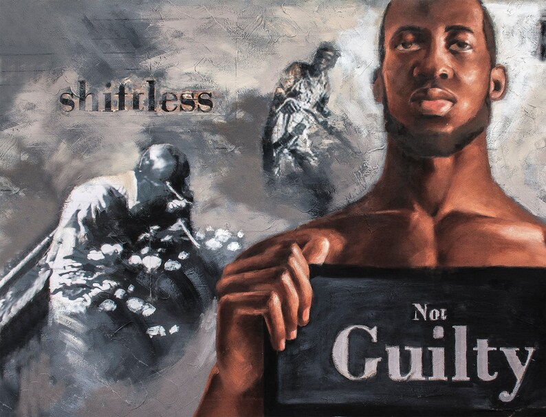 Not Guilty Oil Print, African American Art, Africa Art, Wall Art, Black ...