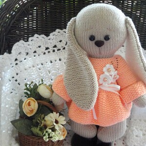 Knitting PATTERN Bunny Rabbit Toy Animal Pattern Knitted Bunny Pattern ...