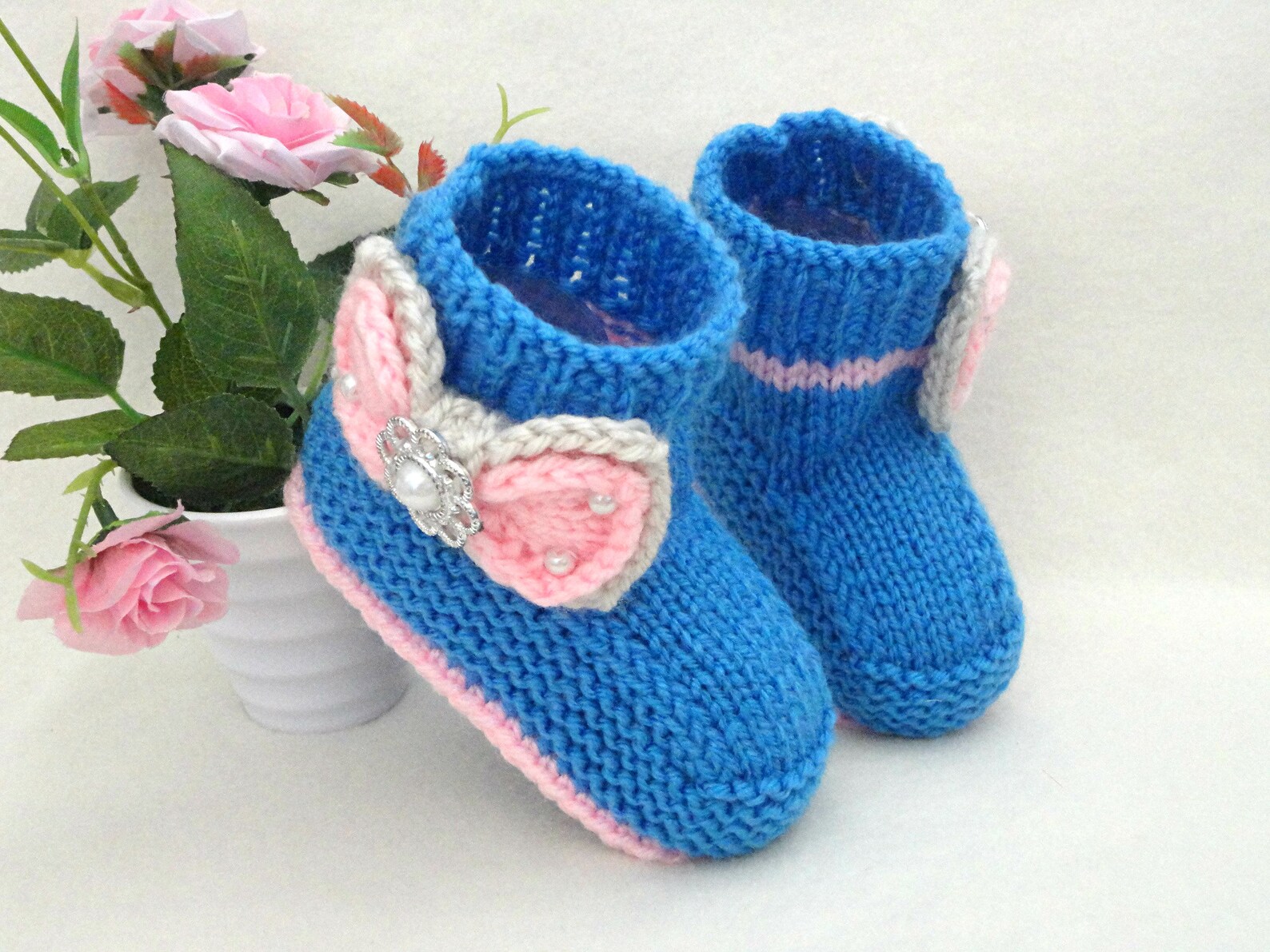 Knitting PATTERN Baby Shoes Baby Booties Knitted Baby Booty Baby Girl ...