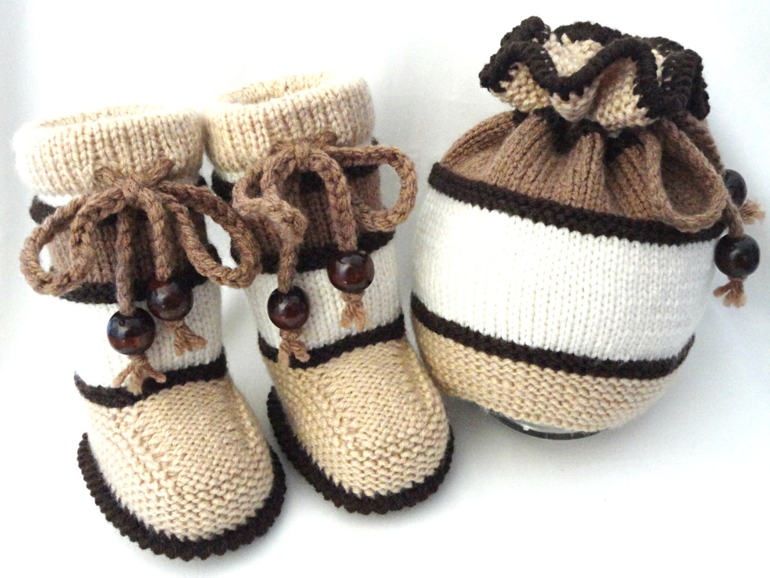 Knitting PATTERN Baby Set Knitted Baby Hat Baby Booties Baby - Etsy