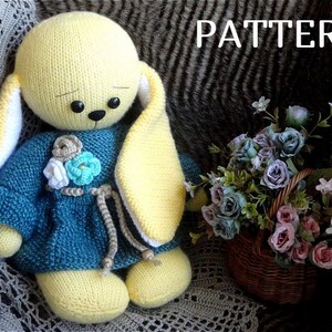 Knitting PATTERN Bunny Rabbit Toy Animal Pattern Knitted Bunny Pattern ...