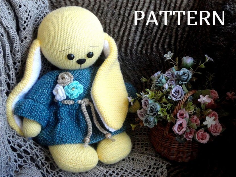 Knitting PATTERN Bunny Rabbit Toy Animal Pattern Knitted Bunny - Etsy